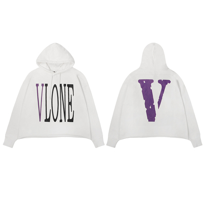 VLONE大logo系列Staple Hoodie经典大Logo连帽卫衣情侣款黑色白色