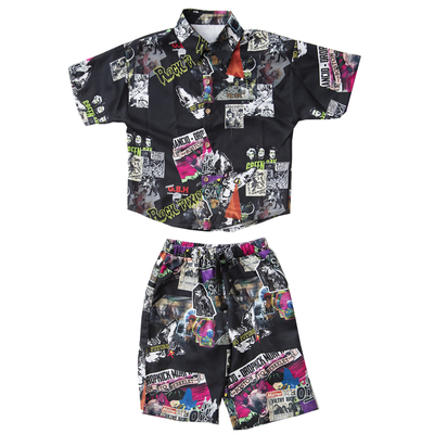 原创亲子复古宽松衬衫儿童套装