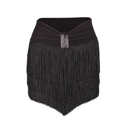 拉丁舞流苏半裙女成人练功裙子