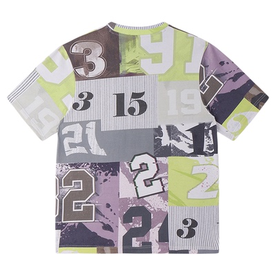 STARTER|T恤情侣纯棉新款印花拼接数字圆领男女同款时尚短袖上衣