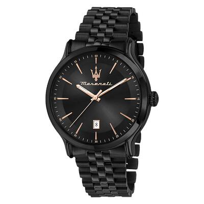 玛莎拉蒂复古系列时尚商务表黑色男石英表暗黑经典男R8853118022