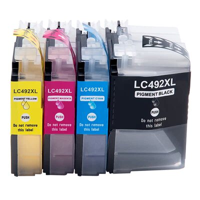 适用兄弟LC492XL黑色墨盒Brother MFC-J2340DW J3540DW J3940DW打印机墨水盒彩色LC492XL墨水匣BKCMY四色套装