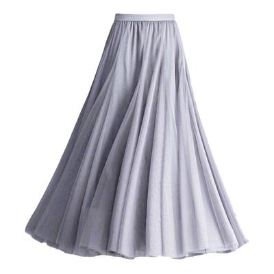 高级感纯色10米大裙摆长款网纱裙