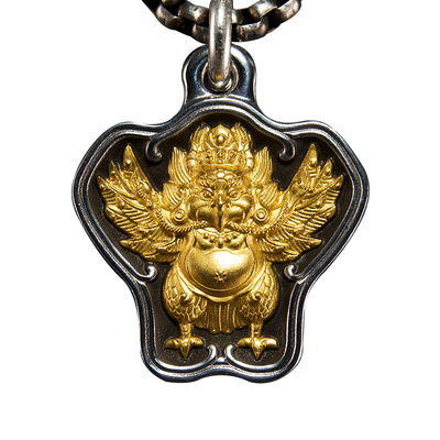 巴赫工作室陨铁古法铁翦金挂坠