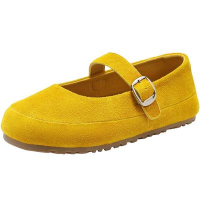 百丽新款复古全包勃肯鞋