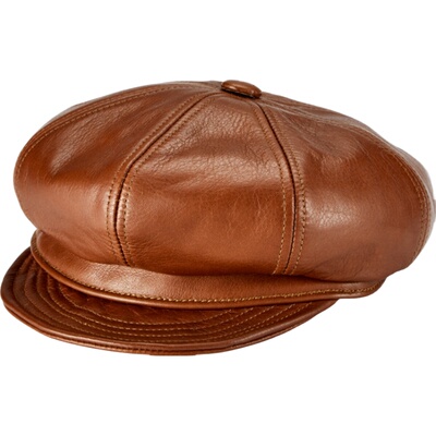 报童帽子newyork八角帽真皮复古