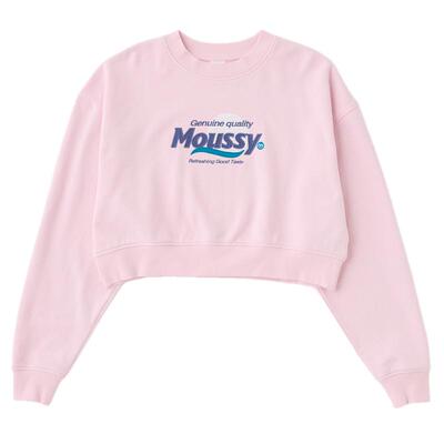 MOUSSY 春季休闲风短款LOGO刺绣套头卫衣女010ISQ90-3391