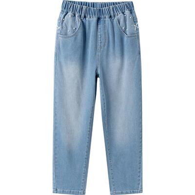 巴拉巴拉长裤女童牛仔萝卜裤甜美