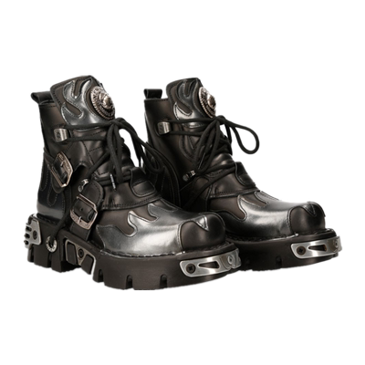 newrock官方正品手工火焰男女靴