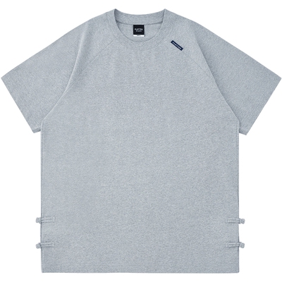 CLOT插肩袖盘扣短袖T恤磨毛面料