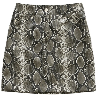 韩国代购少女复古风蛇皮纹半身裙