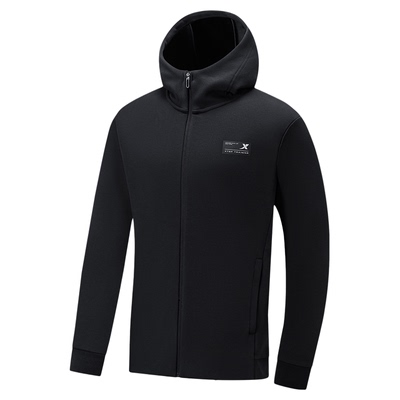 特步加绒开衫卫衣外套男秋冬保暖