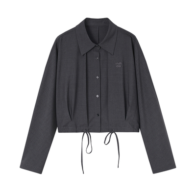 indicia标记商场同款25春新款休闲衬衫领减龄抽绳外套F2A5WT034N