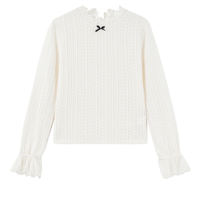 秋水伊人休闲百搭蕾丝衫