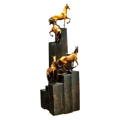 高档创意黄铜登马步升桌