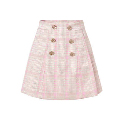 kodice粉色高腰提花A字半身裙