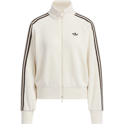 Adidas/阿迪达斯官方正品三叶草新款女米白棕色夹克外套KQ5490