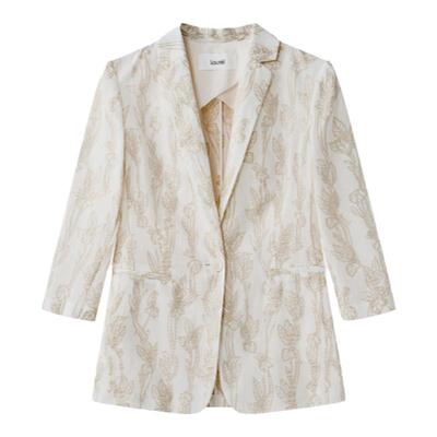 LAUREL线迹艺术月桂花卉西装