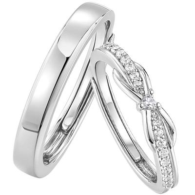 I Do&Co.心迹情侣对戒925银戒指小众开口设计送女朋友轻奢礼物