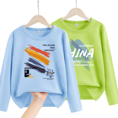 真维斯男童T恤长袖秋装纯棉新款