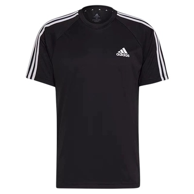 阿迪达斯男装2025夏季款三条纹运动休闲跑步短袖T恤H28925 H28900