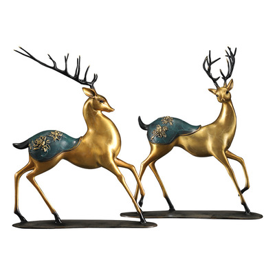 全铜梅花鹿摆件开业乔迁结婚送礼