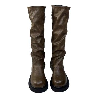 加绒显瘦马丁靴英伦风复古长靴