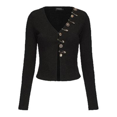 【张予曦孔雪儿同款】KINGWEN 2025秋季新款仿貂毛针织设计感开衫