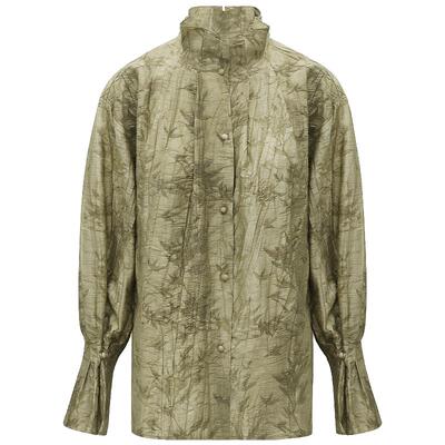 COCOBELLA提花对丝炒色衬衫