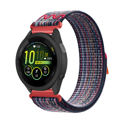 适用佳明Forerunner255/245M/165/645M同款NK尼龙编织手表带Vivoactive4S魔术贴Venu3S透气运动替换腕带配件