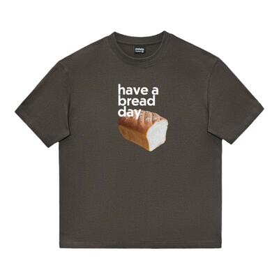 短袖T恤情侣款男女面包印花