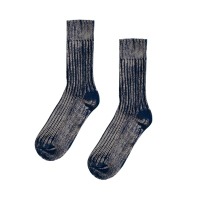 秋冬加厚保暖扎染纯棉男女中筒袜