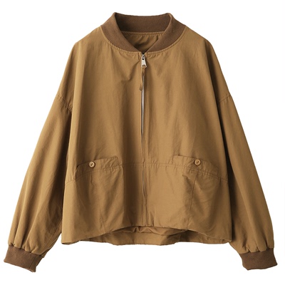 高密锦棉短外套螺纹立领棒球服
