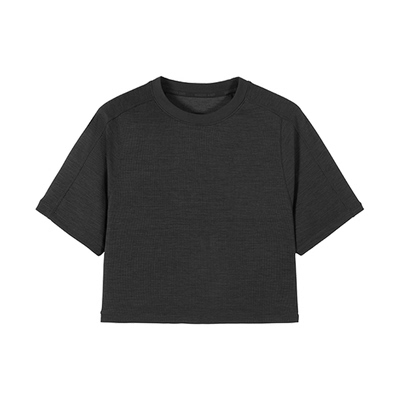 INNERLAND华夫格罗纹短款短袖T恤