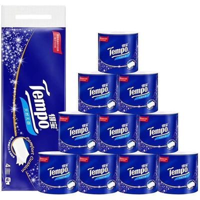 Tempo得宝卷纸有芯卷筒纸4层经典无香厕所纸厕纸手纸卫生纸批发