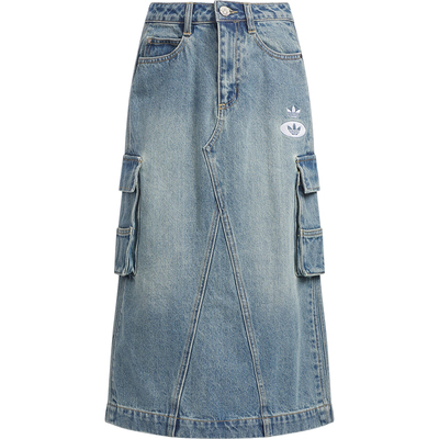 Adidas/阿迪达斯正品三叶草女士经典复古牛仔半身裙JM8036