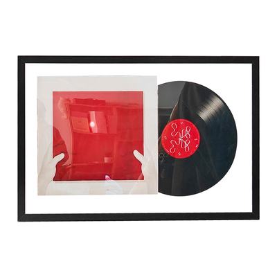 肖战黑胶唱片双面透明装裱框相框音乐CD专辑收纳框实木挂墙展示架