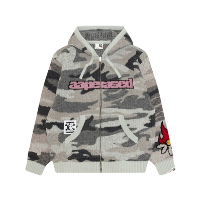 Aape联名erased字母提花针织开衫