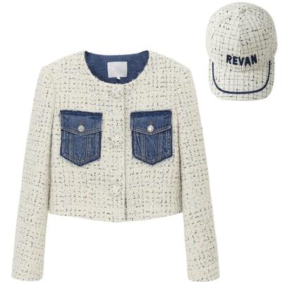 REVAN芮范设计师款甜酷风粗花呢撞色外套RN90105267