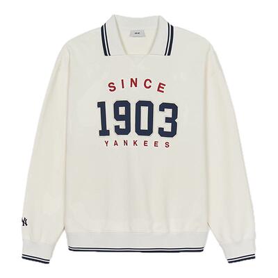 MLB官方 男女情侣学院风撞色POLO领宽松运动卫衣24秋冬新款MTV08