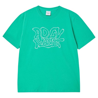 ADLV韩国潮牌2025夏季新款星球短袖T恤休闲男女同款上衣服浅绿色