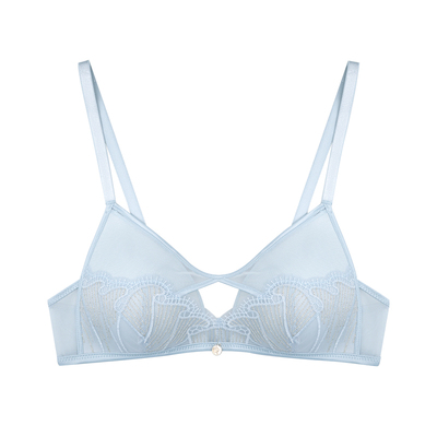 DonnaForte性感刺绣真丝三角杯内衣无钢圈文胸薄款|Metis墨提斯