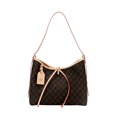 单肩斜跨包复古老花大容量托特包