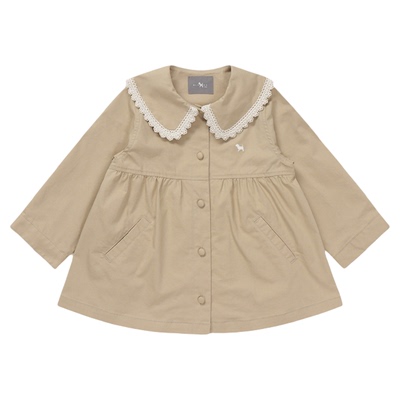 BLUEDOG花边翻领女童风衣