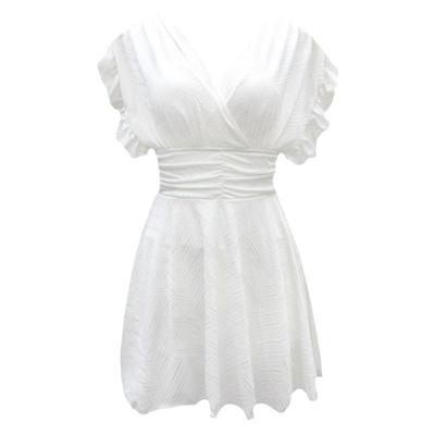 依莎韦尔2025新款白色连体游泳衣