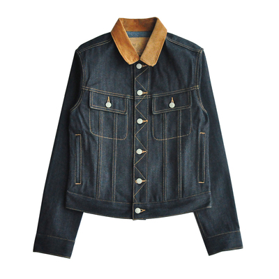 沾酱牛仔夹克条绒复古纯棉赤耳