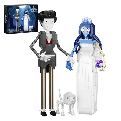 境外热销经典影视Corpse Bride僵尸新娘小颗粒拼装积木玩具礼物