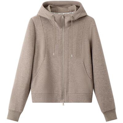 十二篮慵懒老钱风连帽卫衣外套女