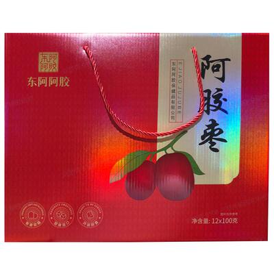 年货节礼盒东阿阿胶枣1200g红色礼盒装送礼独立包装红枣健康零食