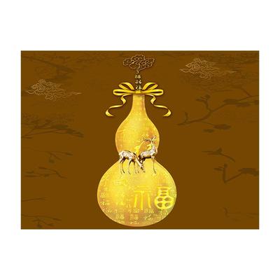 聚财葫芦入户门口地垫防滑福禄吉祥红色土黄色脚垫竖版横版定制垫